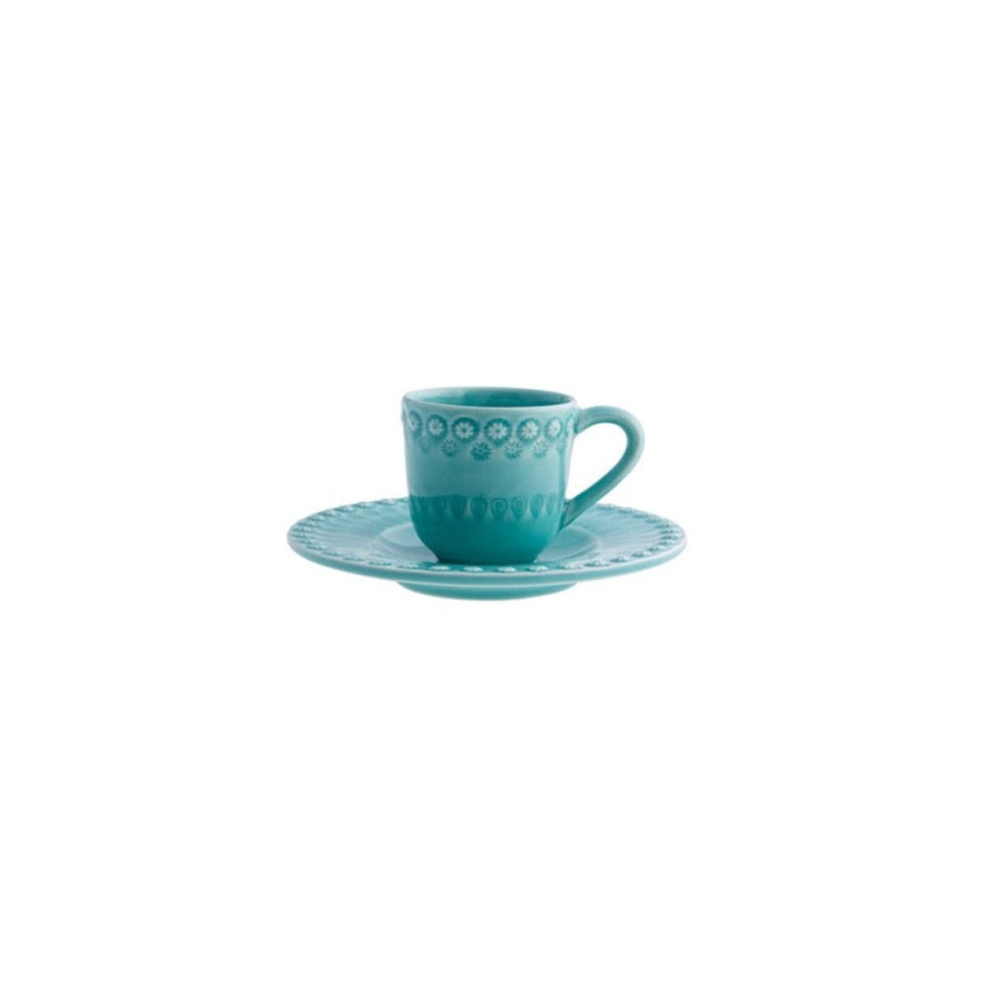 Bordallo Pinheiro | Fantasy Coffee Cup and Saucer Aqua Green | Bring ...